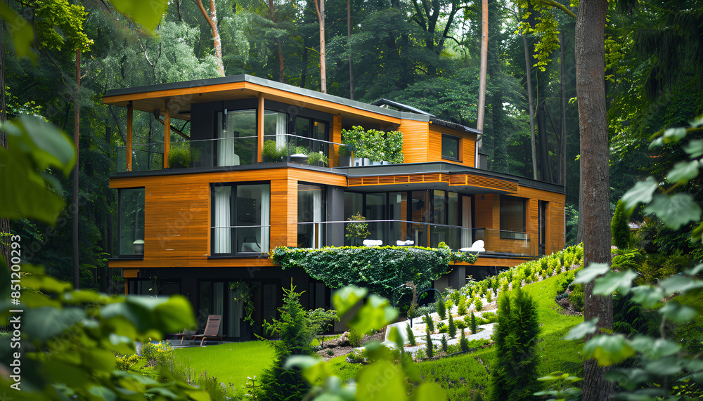 Ideas for designing a villa with unique architecture in the forest ...