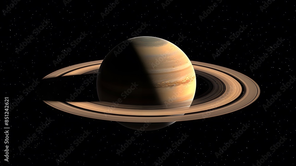 Saturn - planet of the Solar system. Beautiful simple AI generated ...