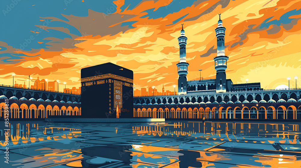 kaaba mosque holy mecca building moslem for hajj fitr Kaaba in Mecca ...