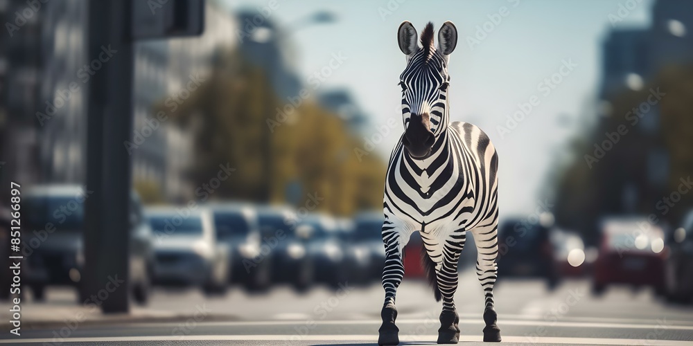 Zebra crossing safety rules for pedestrians at road crossings. Concept ...