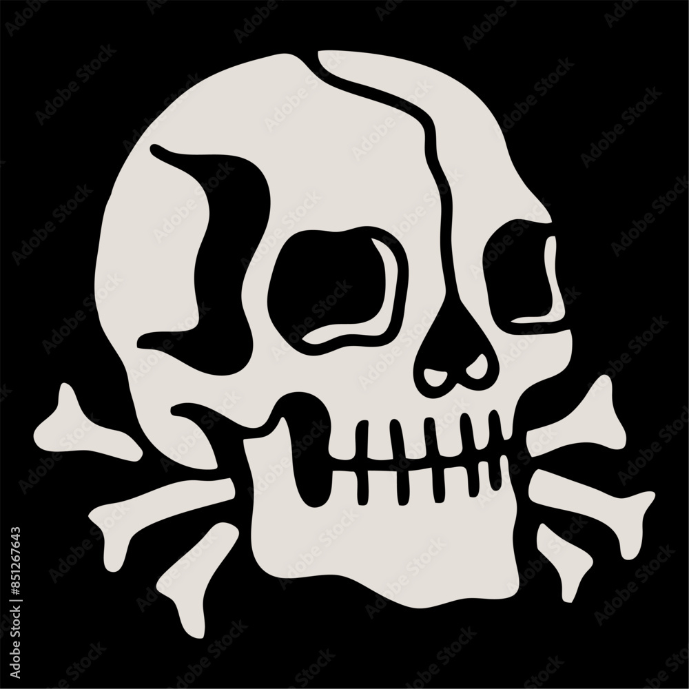 vector tracing artwork illustration skeleton skull symbol of pirates ...