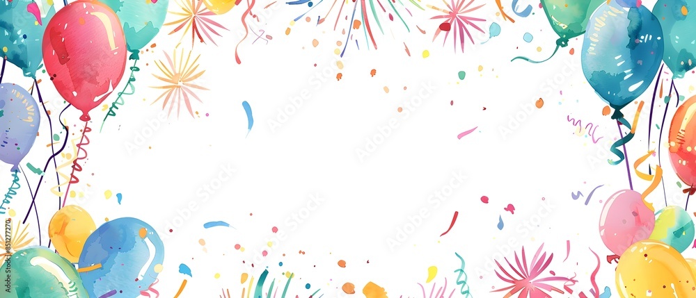 Colorful Carnival Party Border Design with Blank Mockup Space ...