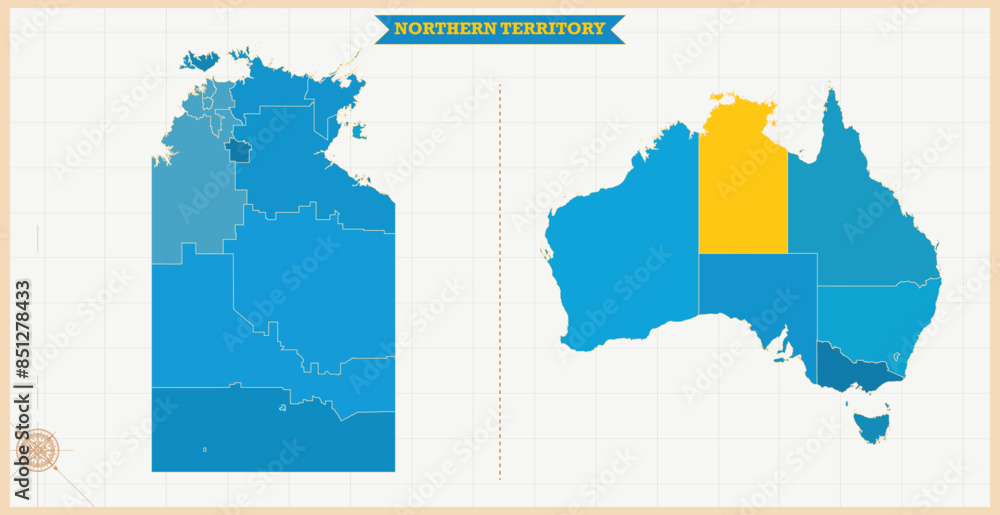 A Map highlighting Northern Territory in the Australia Map, Northern ...