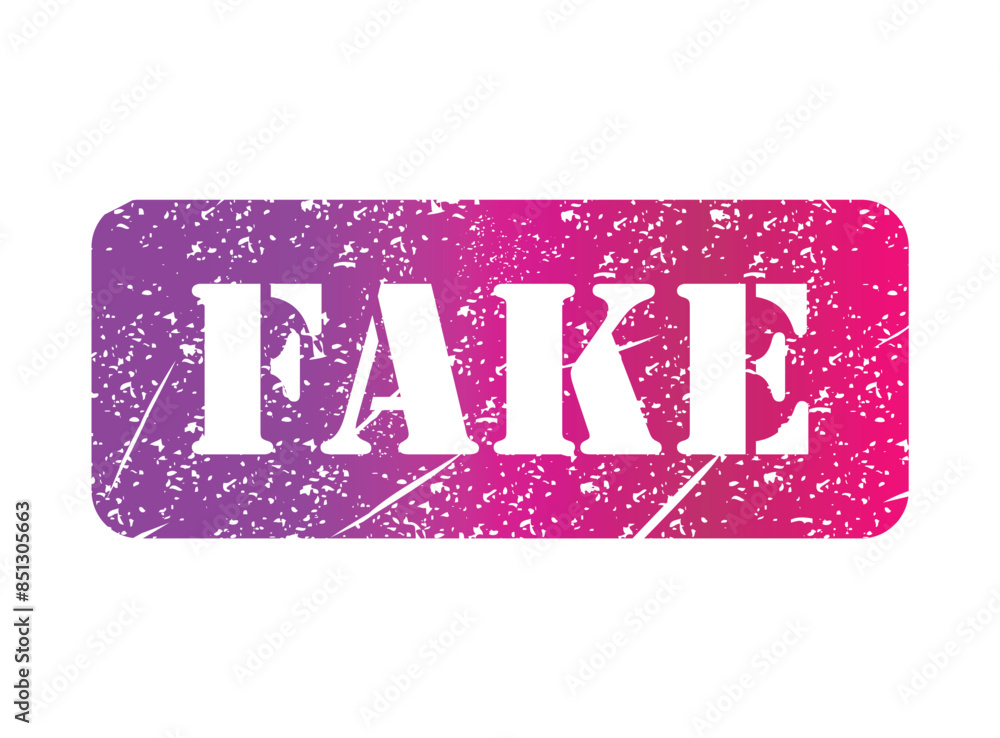 Fake stamp symbol, label sticker sign button, text banner vector ...