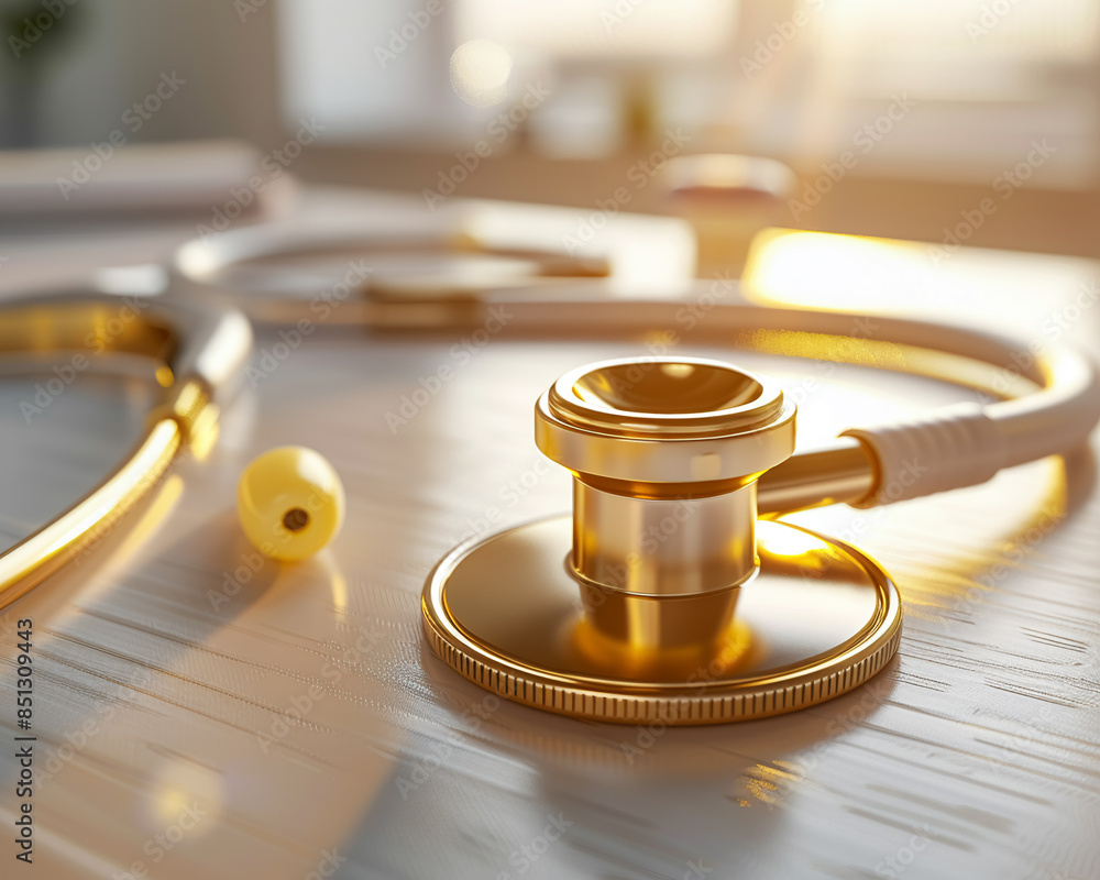 Golden Stethoscope, Medical Tool, Precious Metal Usage, Doctors Office ...