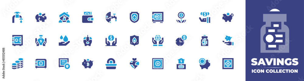 Savings icon collection. Duotone color. Vector and transparent ...