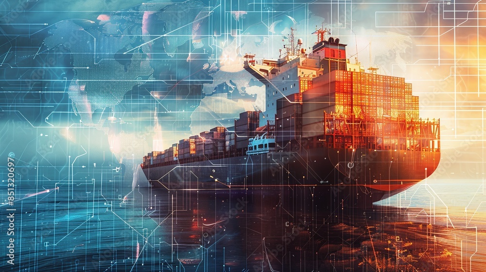 Futuristic cargo container ships utilize technology for global ...