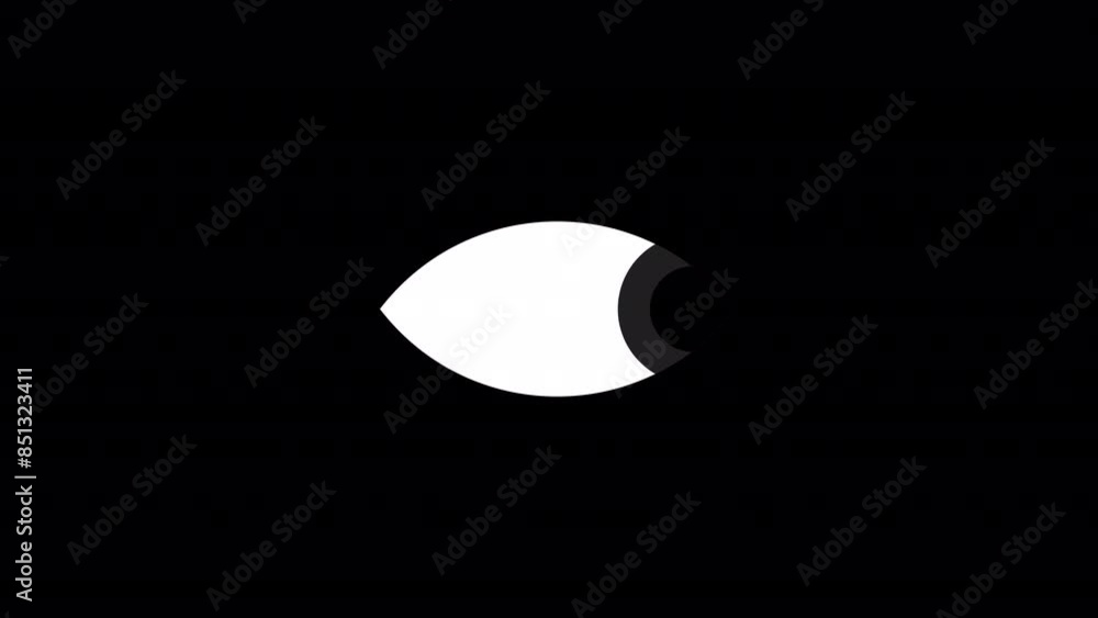 A close up of blinking and looking right eye animation with a ...