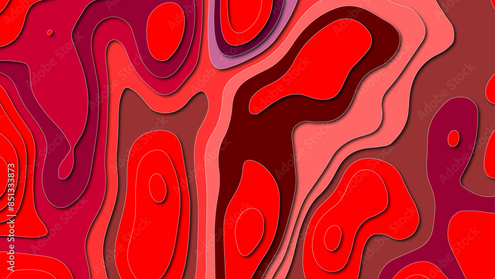 Abstract red pattern paper cut vector background. Dark red paper cut ...