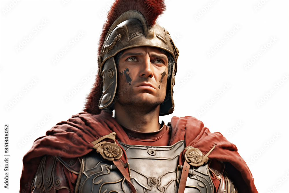 Ancient Roman soldier on a white background. Topics related to ancient ...