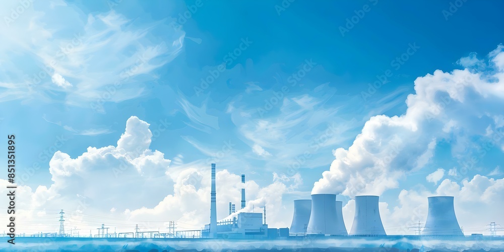 Watercolor illustration exploring nuclear energy for clean water ...