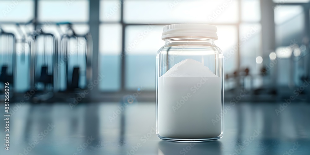 Visual representation of creatine monohydrate powder for bodybuilding ...