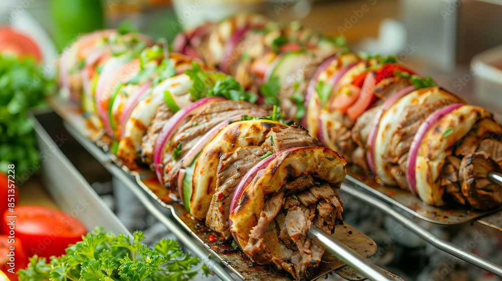 Delicious Doner Kebab Dish Served in a Middle Eastern Street Cafe ...