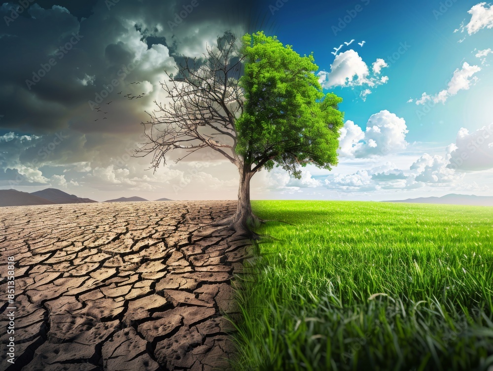 Medium shot of A splitscreen illustration showing the effects of ...