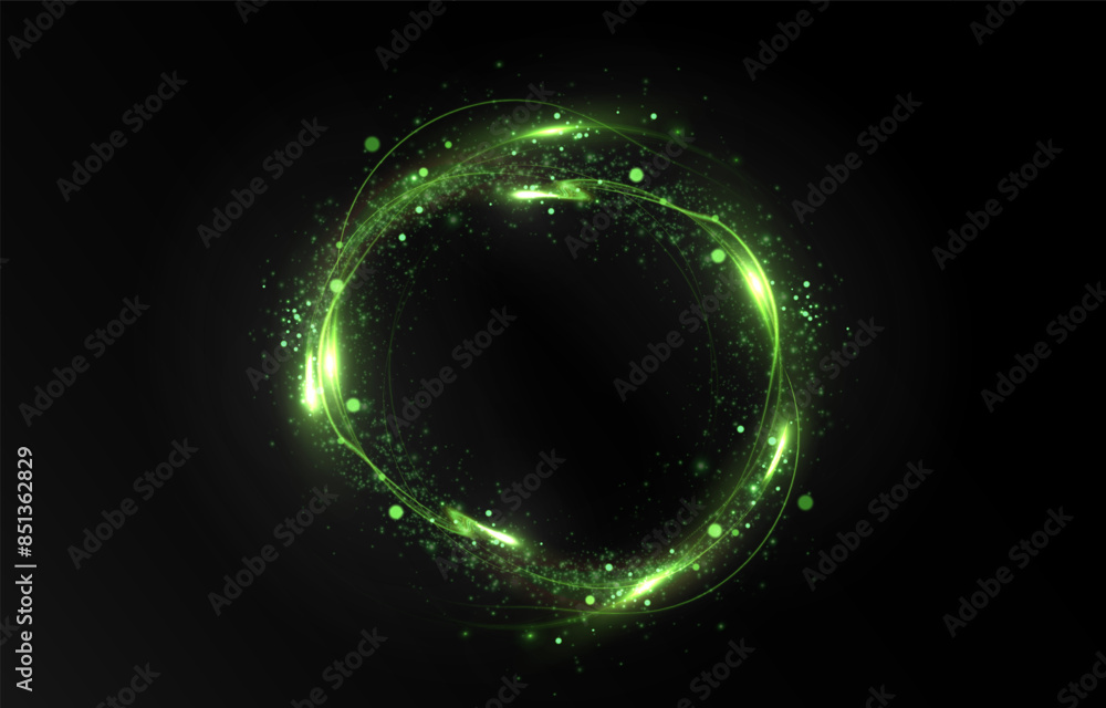 Magic green wind png festive isolated on transparent background. Green ...