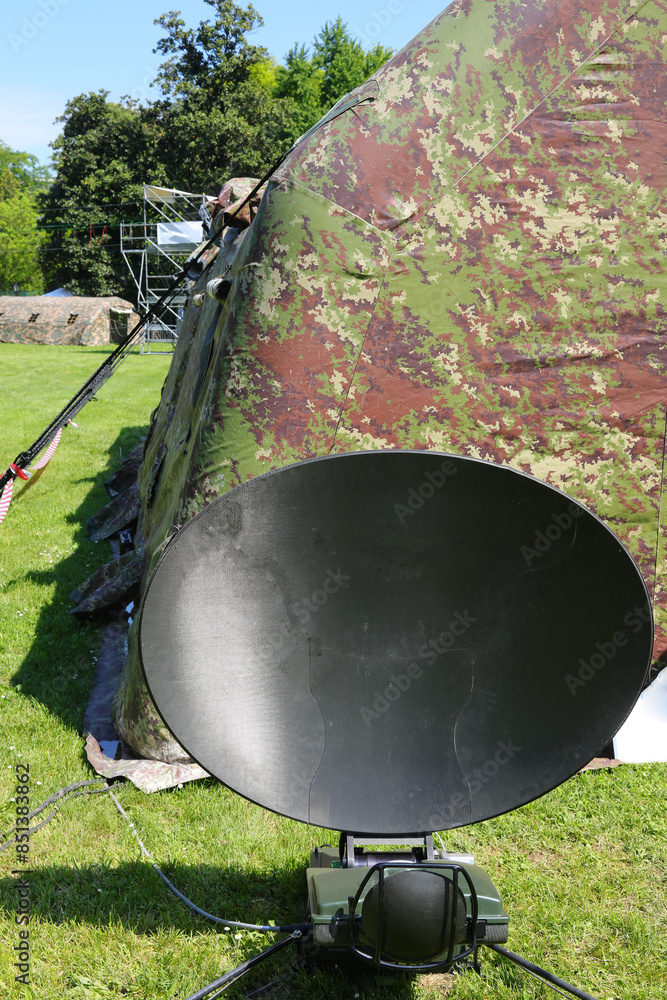 parabolic military antenna for receiving signals from spy satellites in ...