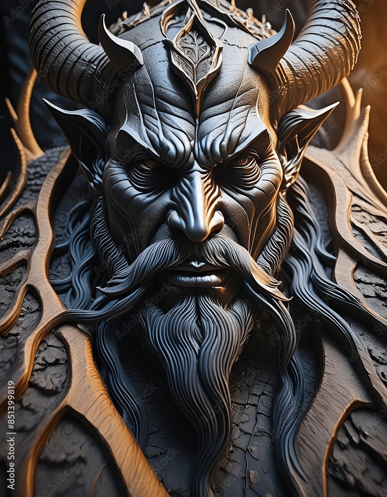 The devil monster symbolizes ultimate evil, often depicted with horns ...