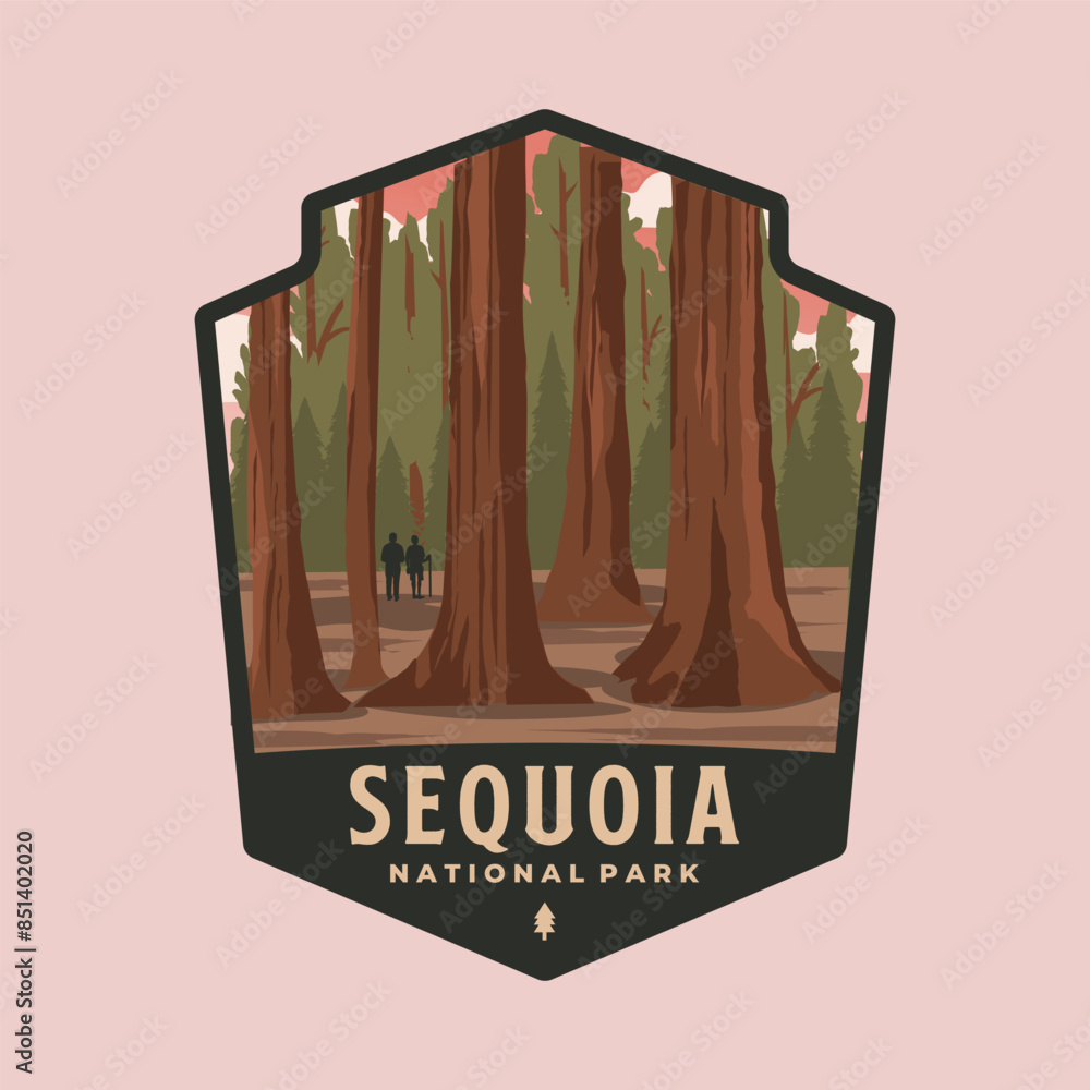 sequoia national park patch logo vector symbol illustration design ...