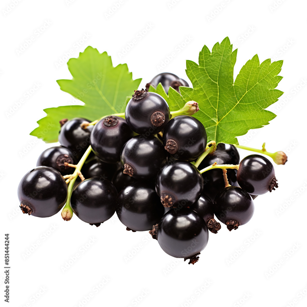 Blackcurrant black currant cassis Ribes nigrum, many angles and view ...