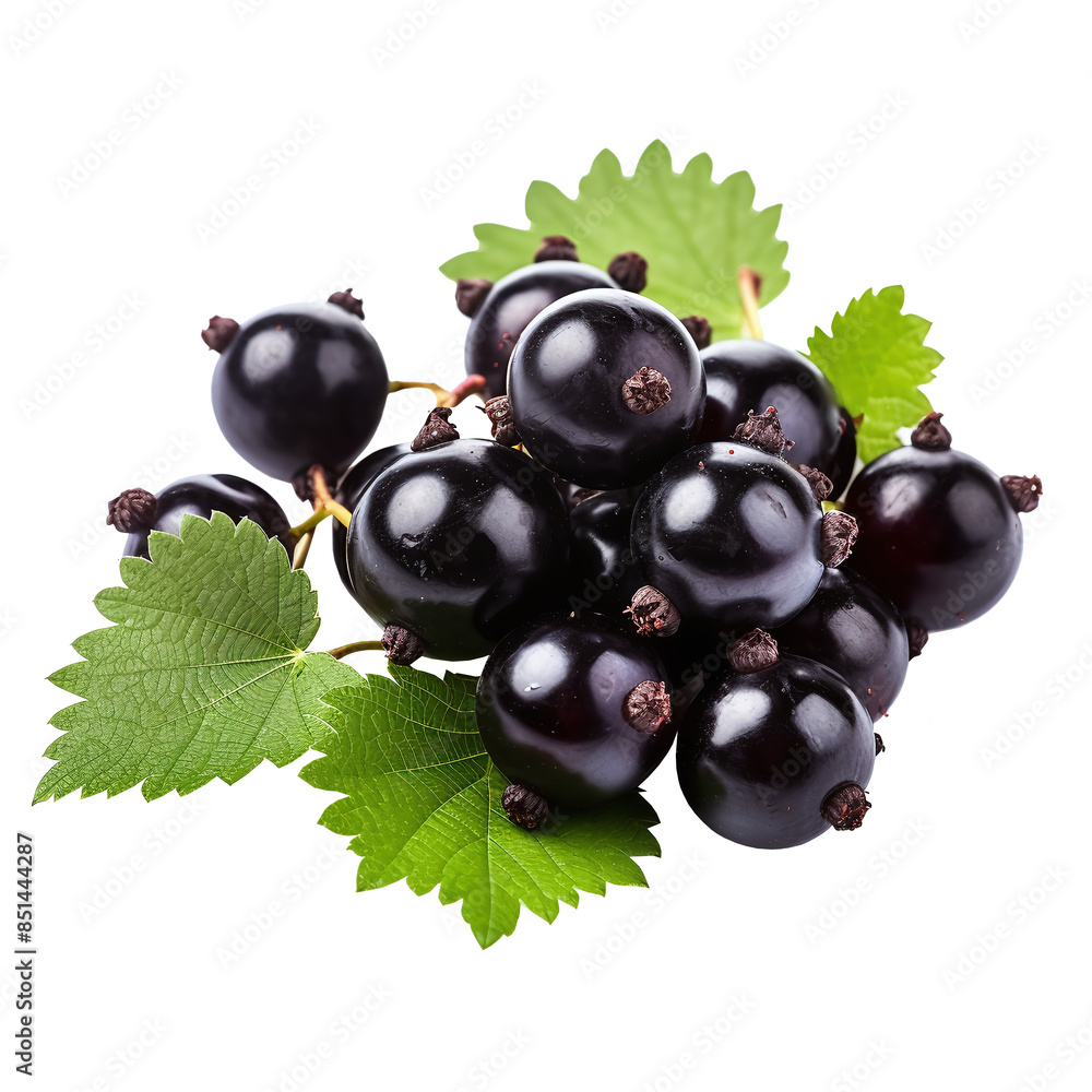 Blackcurrant black currant cassis Ribes nigrum, many angles and view ...