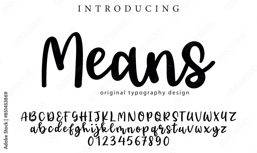 Means Font Stylish brush painted an uppercase vector letters, alphabet ...