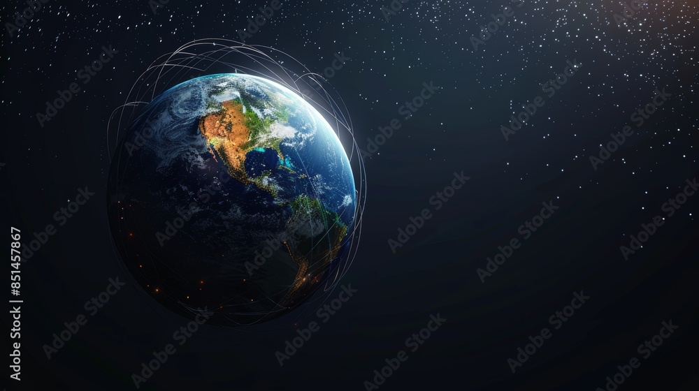 A dynamic composition showing the Earth rotating, with the equator line ...