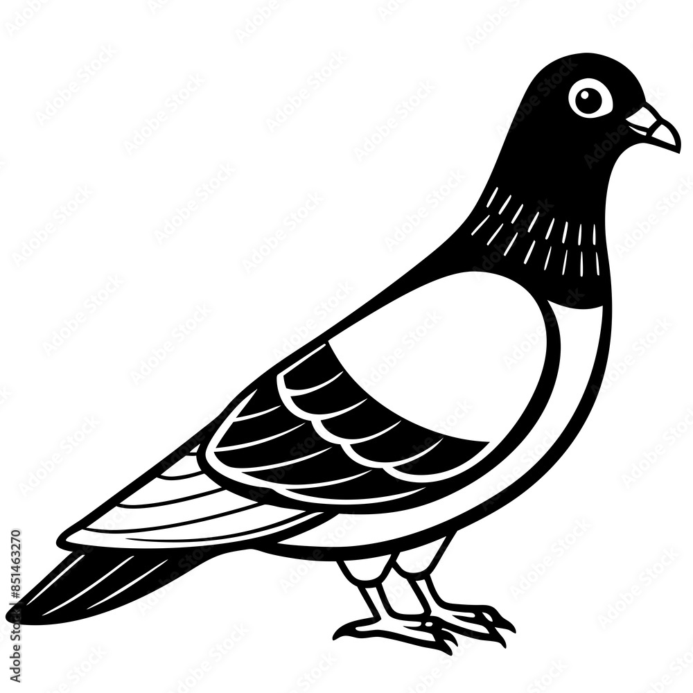pigeon color bird vector silhouette illustration svg file Stock Vector ...