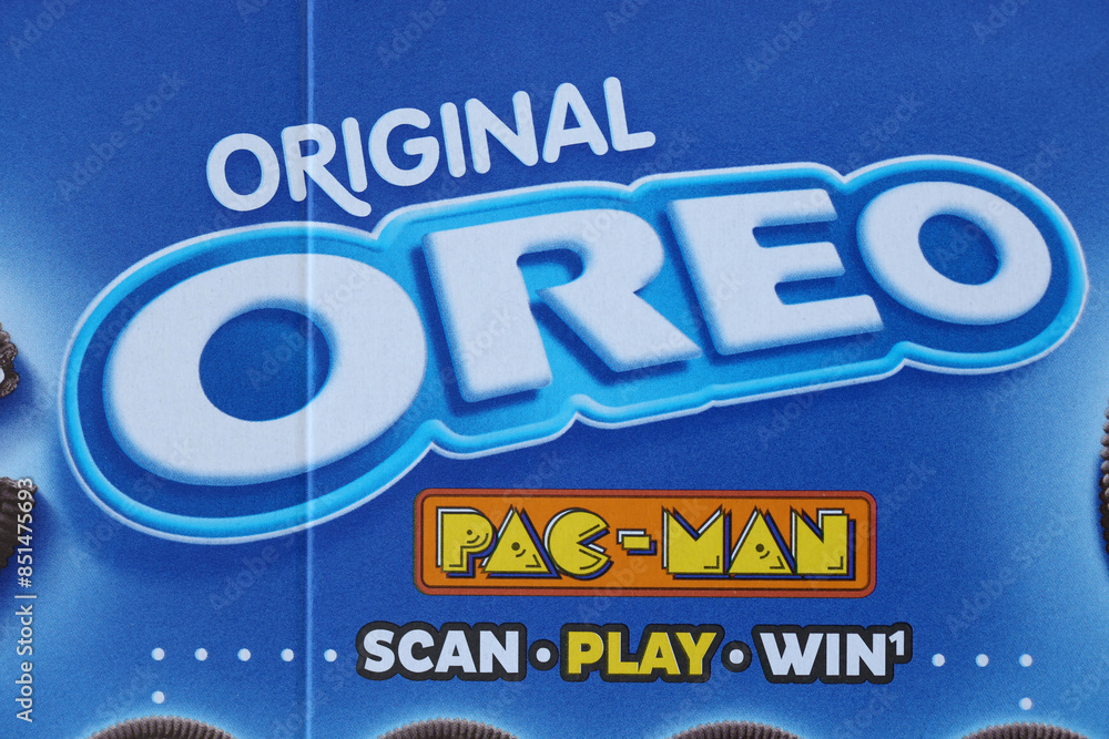 KYIV, UKRAINE - APRIL 20, 2024 Oreo pac-man crispy cookies packs. The ...