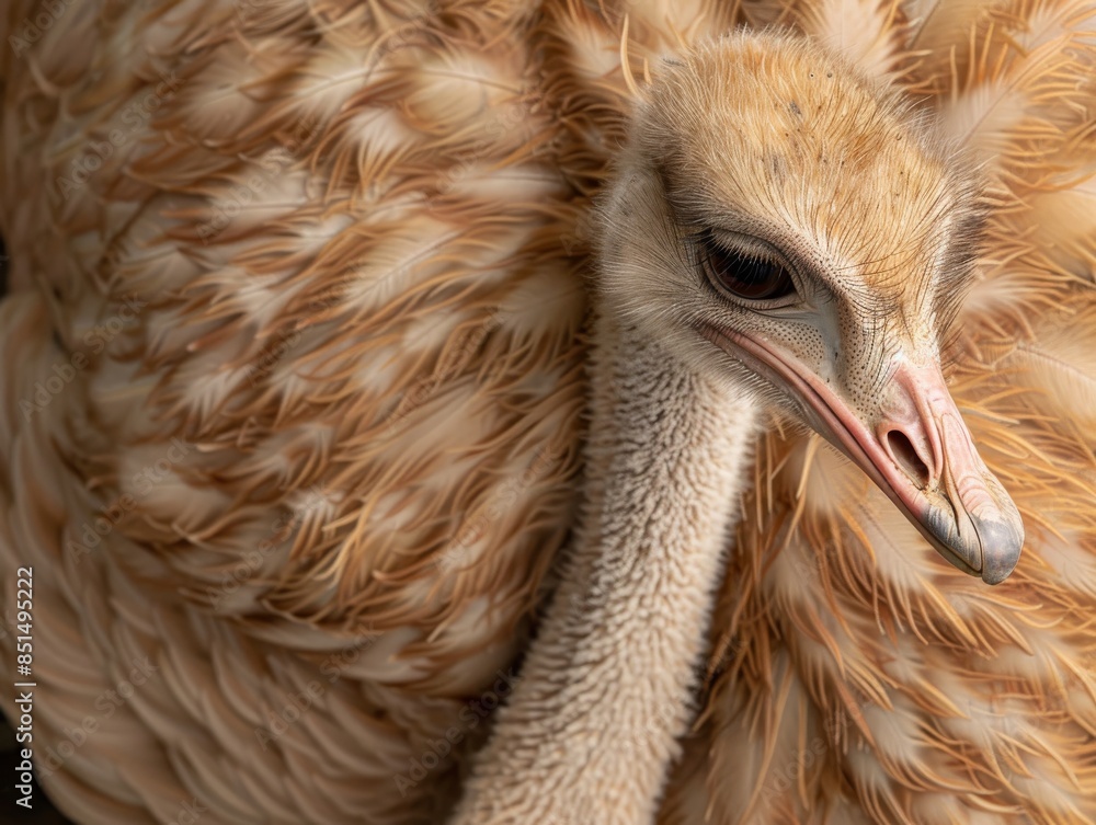 Closeup of the fur texture on an emu's back, showcasing its thick and ...
