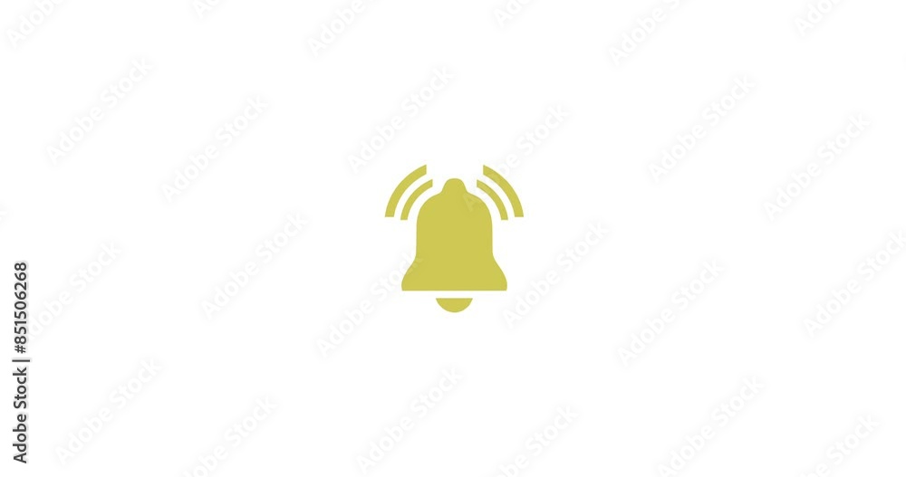 White background, notification bell and reminder for message ...