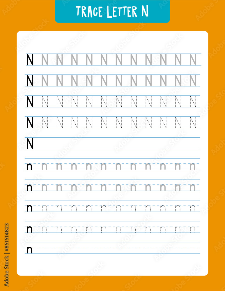 Alphabet tracing worksheet designed for preschool and kindergarten ...