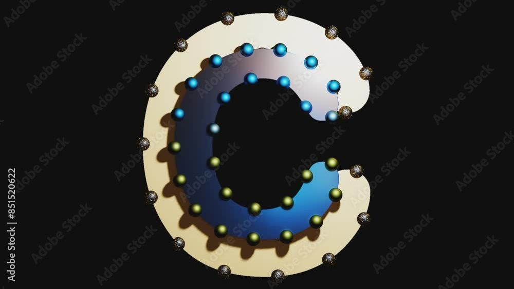 letter C, transparent background, alpha channel, with beads, animated ...