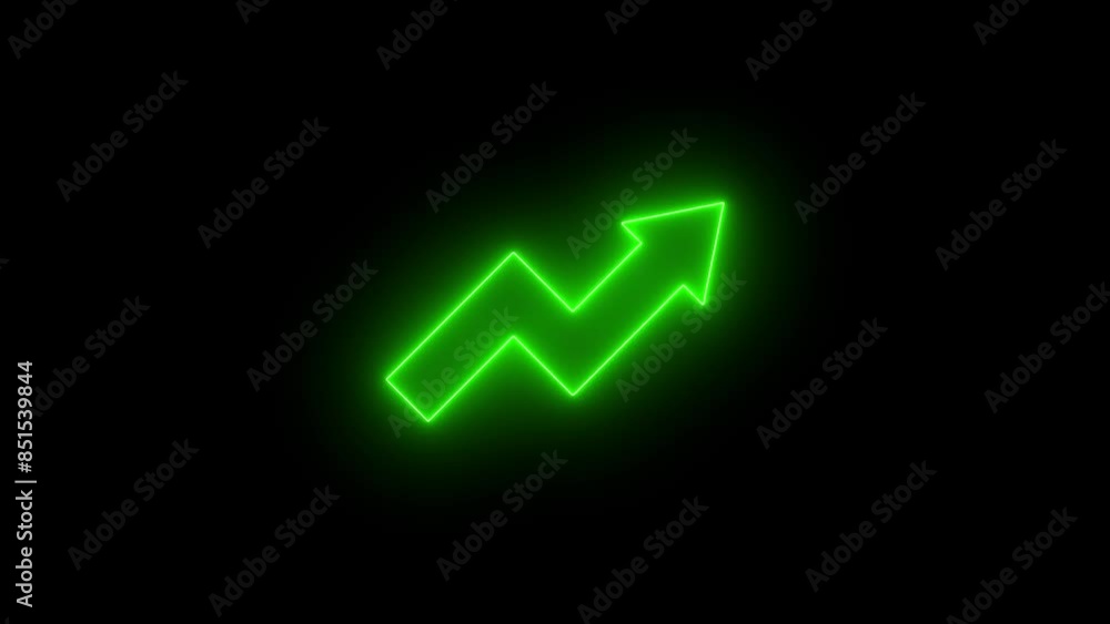 Arrow Right neon sign appear in center and disappear after some time ...