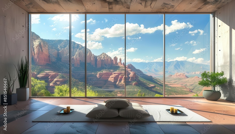 beautiful virtual background for yoga zen meditation room with serene ...