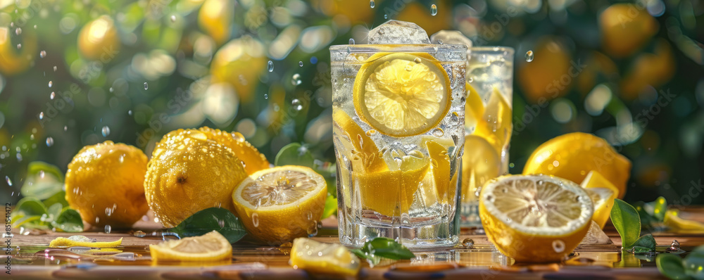 A refreshing glass of lemonade on a hot summer day, its tartness and ...