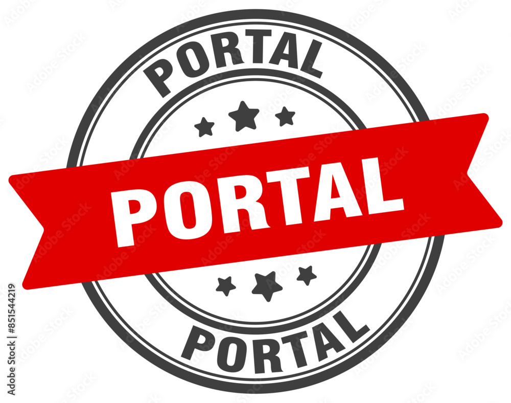 portal stamp. portal label on transparent background. round sign Stock ...