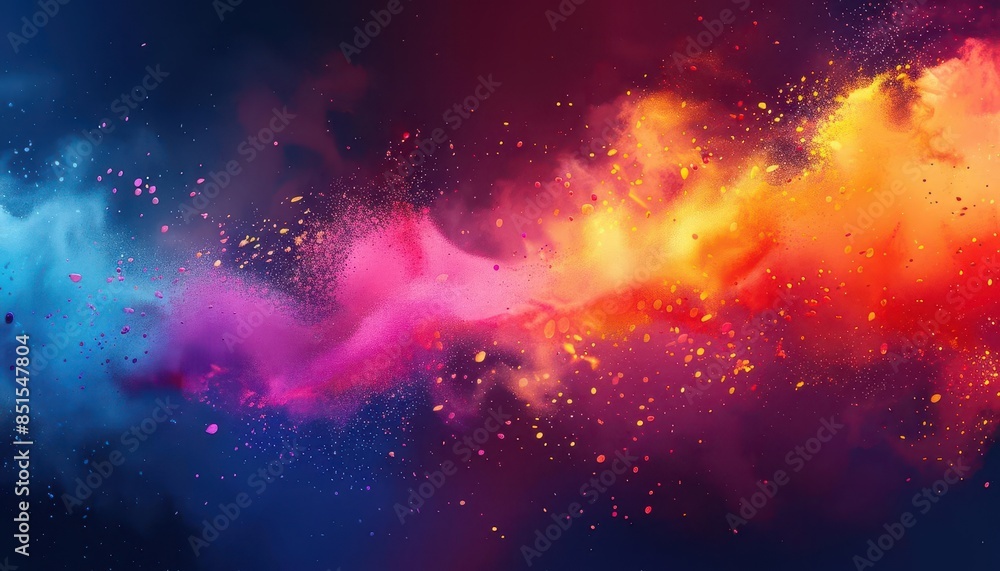 colorful abstract background with exploding paint colors in the air ...