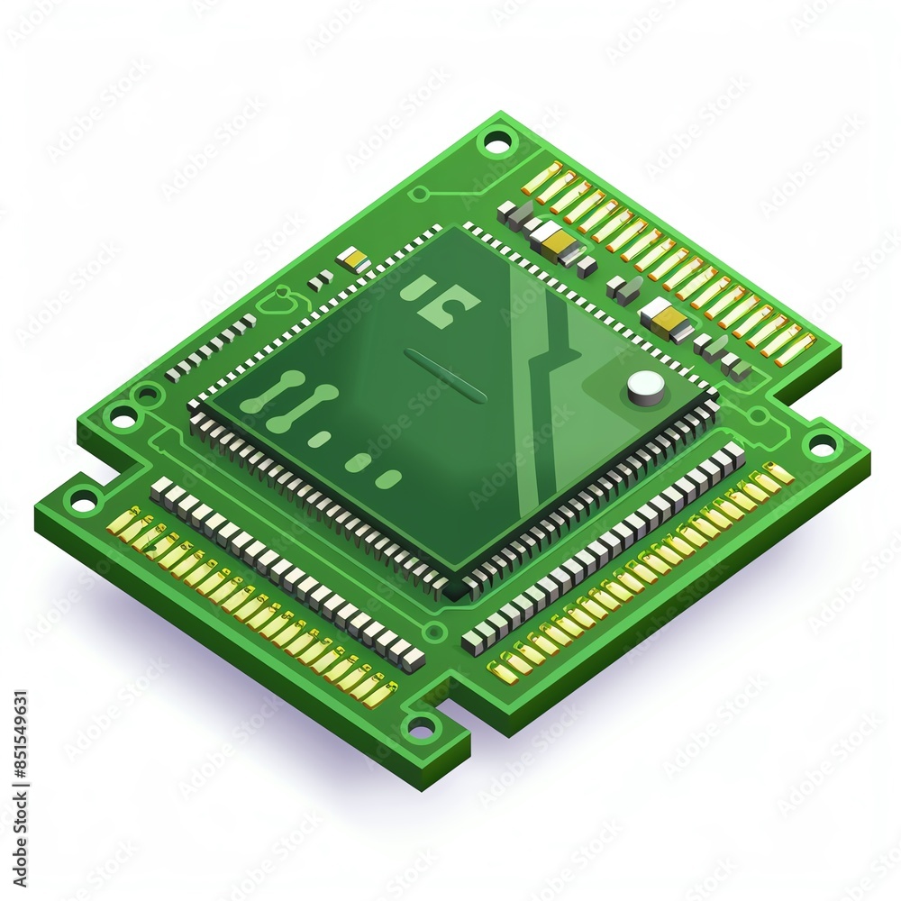 A BIOS chip clipart, computer hardware element, vector illustration ...