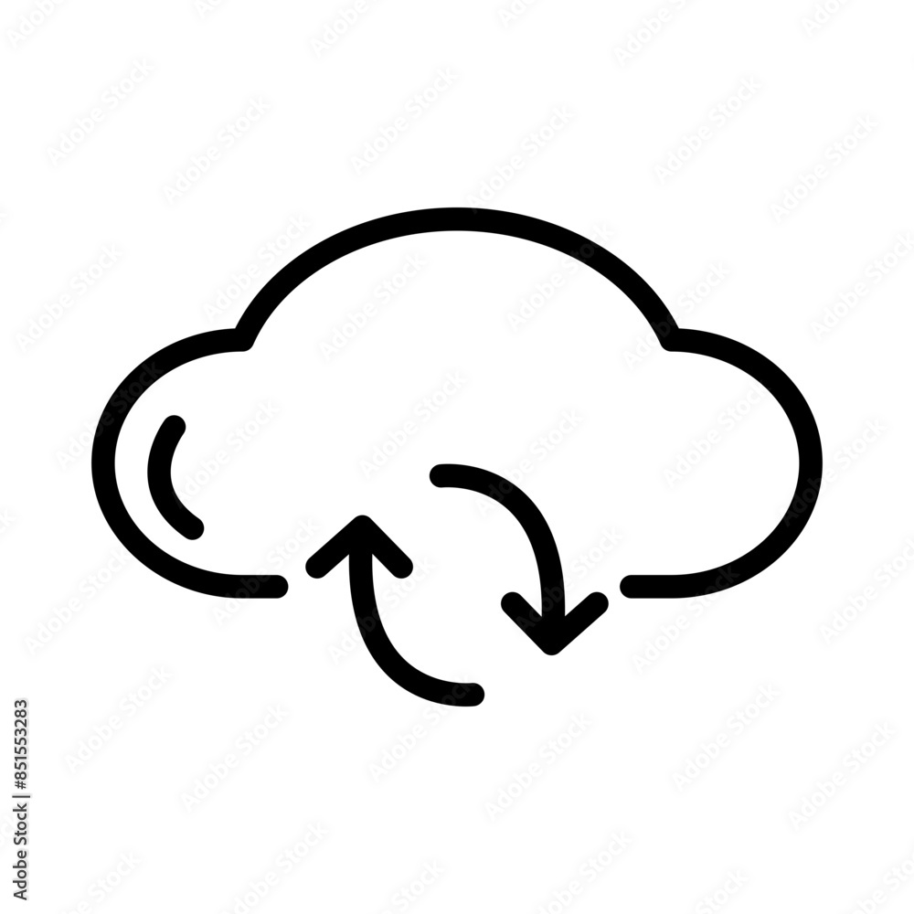 Cloud refresh line icon. Cloud icon. Cloud icon isolated on white ...