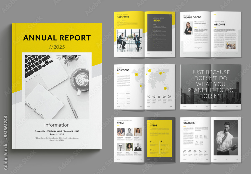 Annual Report Layout Stock Template | Adobe Stock