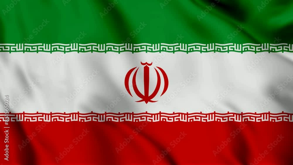 Flag of the Iranof waving 3d animation. Seamless looping Iran flag ...
