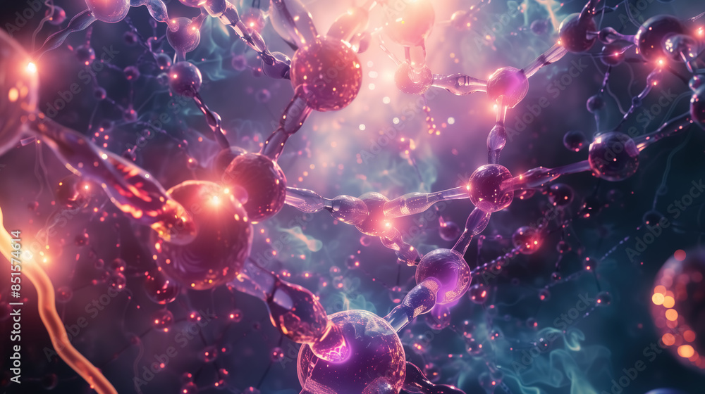 An abstract image that showcases the atomic structure and molecular ...