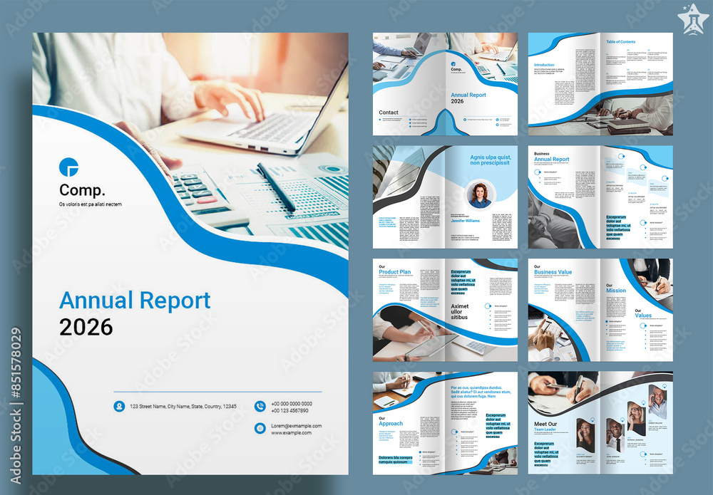 Annual Report Stock Template | Adobe Stock