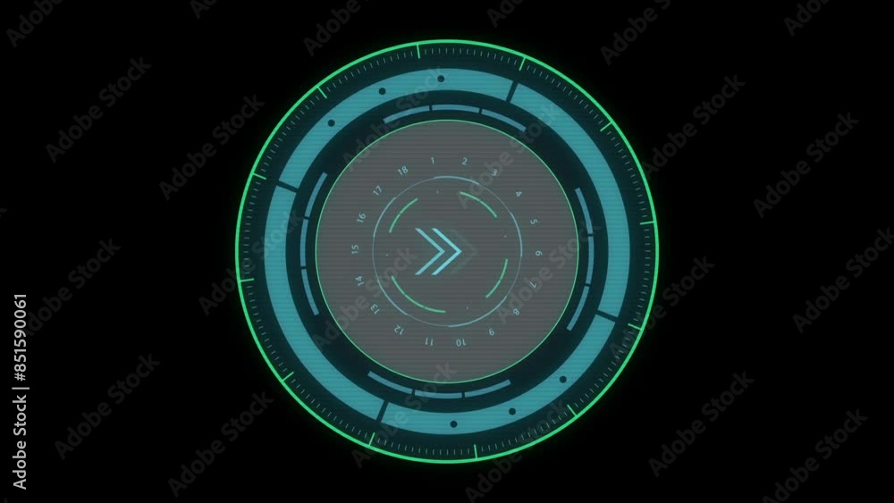 This video showcases a digital circle interface rotating smoothly ...