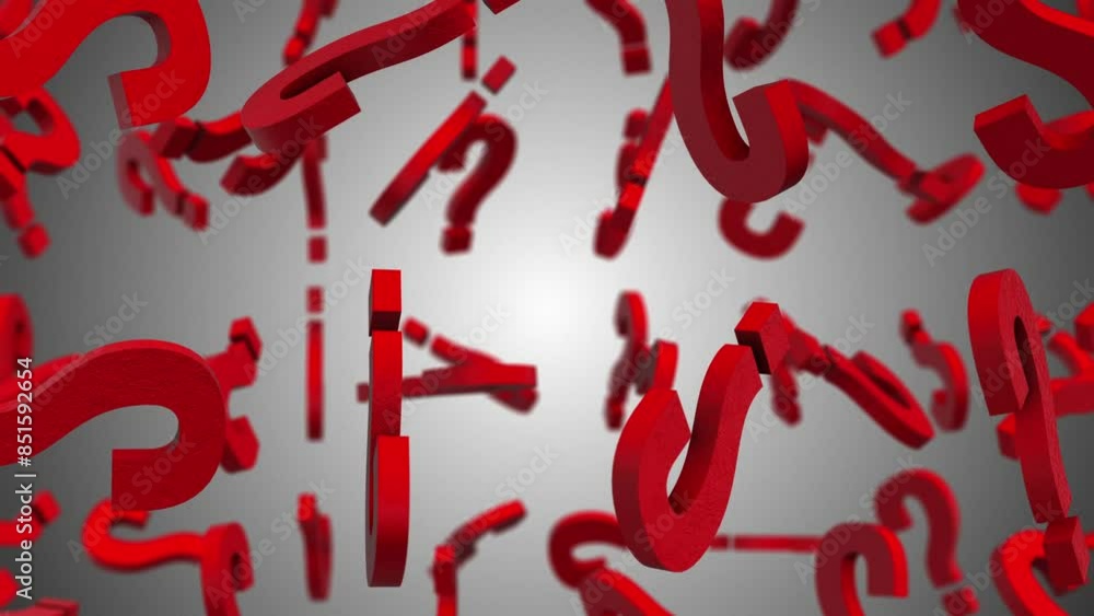 Red Question Marks Falling Animation. 3D Question Marks. 4K Stock Video ...
