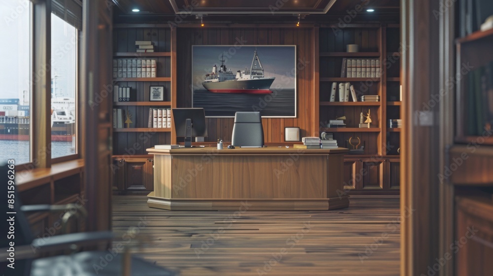 Create a MS Teams background in 16:9 format. Picture to be as realistic ...