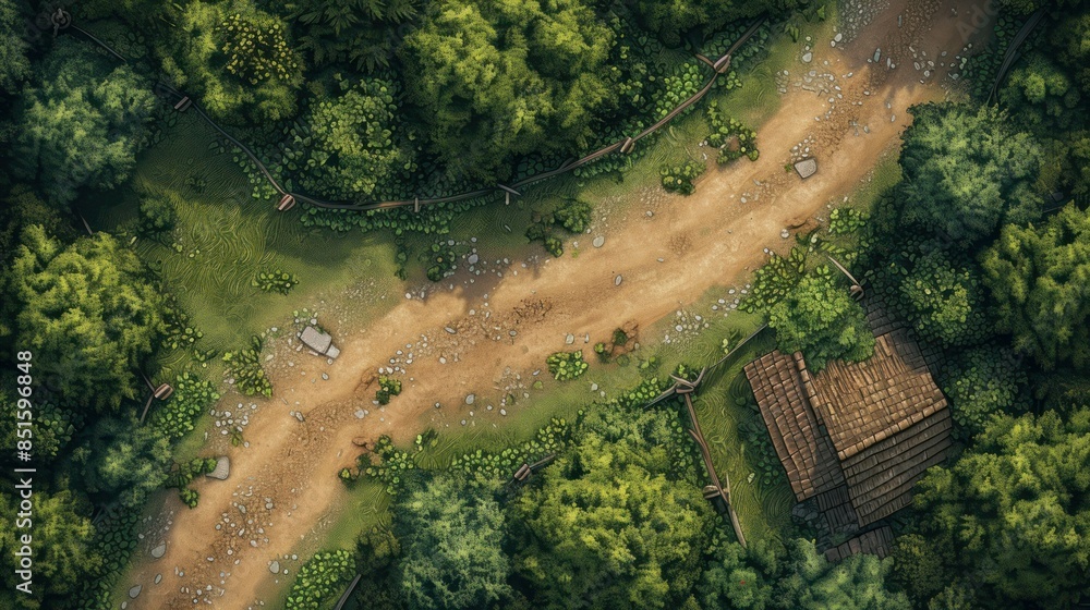 RPG battle map. Fantasy battlefield illustration, cartography location ...