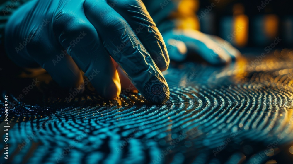Examining fingerprint evidence at a crime scene for forensic ...