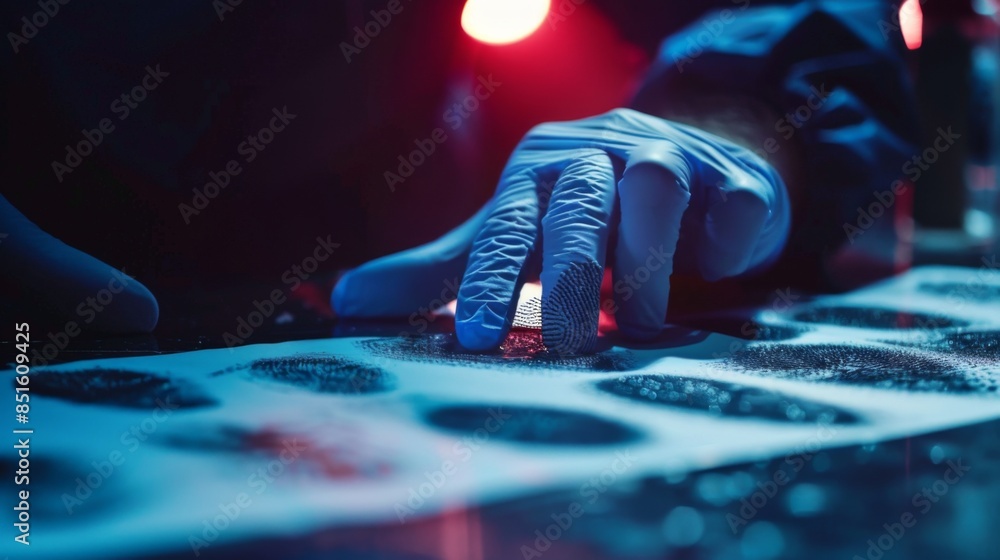 Examining fingerprint evidence at a crime scene for forensic ...