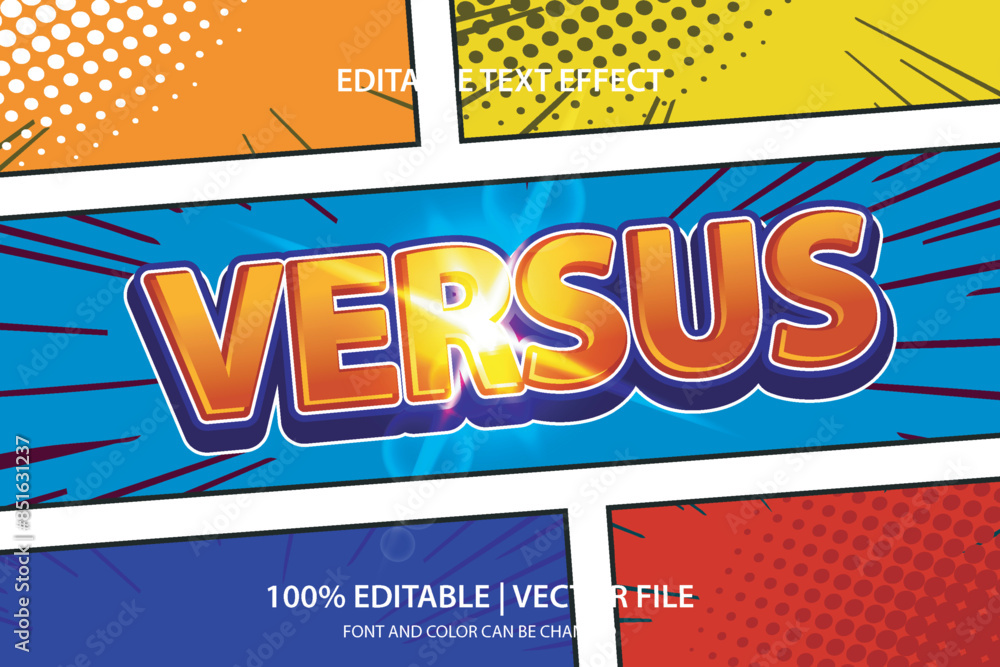 Text effect design. Cartoon comic background. fight. Comic anime ...